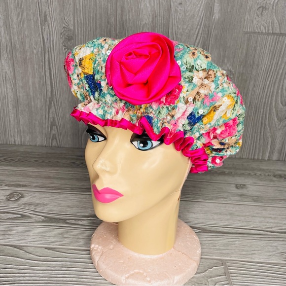 Accessories | La Indulgence Sequin Flower Fancy Shower Cap For Hair Hat ...